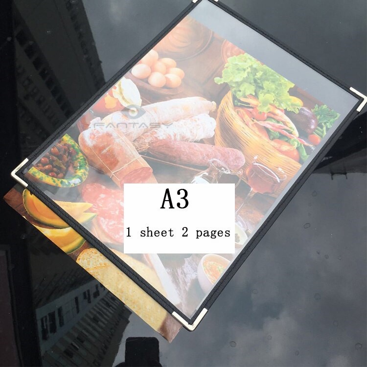 A3 SIZE Transparent Cover Menu Book 1page menu holder menu rack menu ...