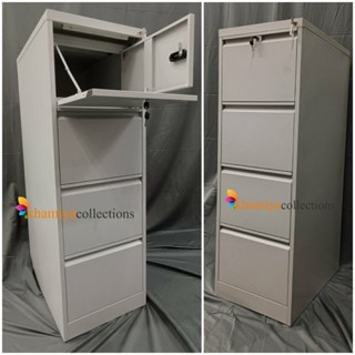 4 Layer Vertical Cabinet with Safety Vault, Lockable Filing cabinet ...