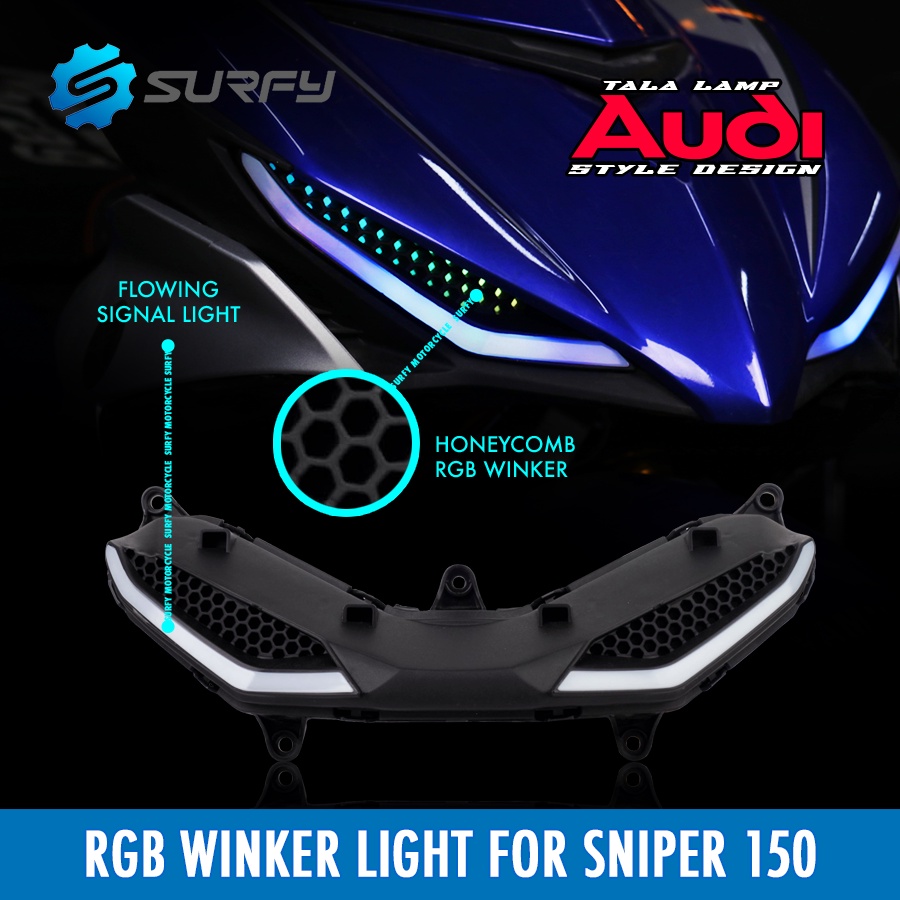 Rgb Winker Light For Sniper 150 Tala Lamp Audi Style Design | Shopee ...