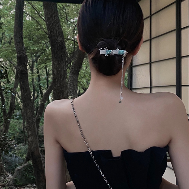 Ink Bamboo New Chinese Style Side Clip Female Back Head Niche Design ...