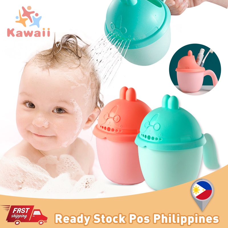 Baby Shower Cup Cartoon Shampoo Cup Bathing Shower Spoons Newborn Bath ...