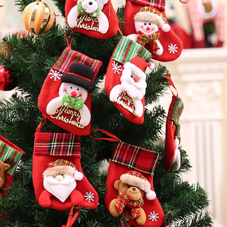 Christmas Stockings 4 Pack Different Design with Santa,Snowman ...