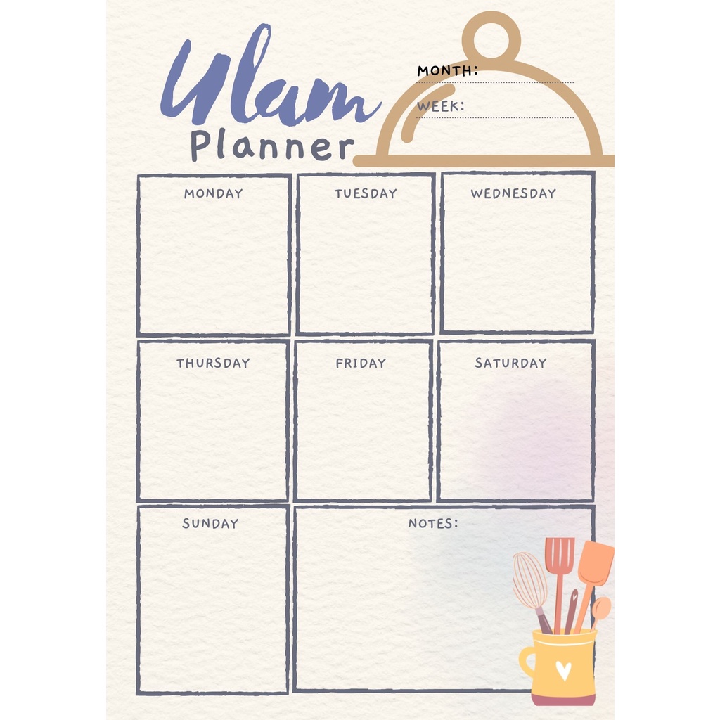 Fridge Magnet Ref Magnet Writing Kitchen Notes Ulam Planner with FREE ...