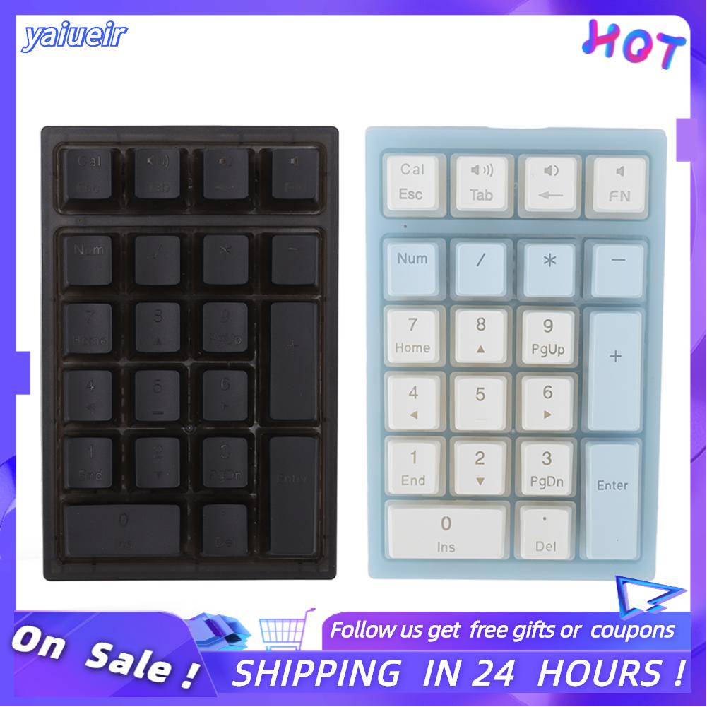 Yaiueir Mechanical Numpad Ergonomic Design Small RGB Backlit 21 Key ...