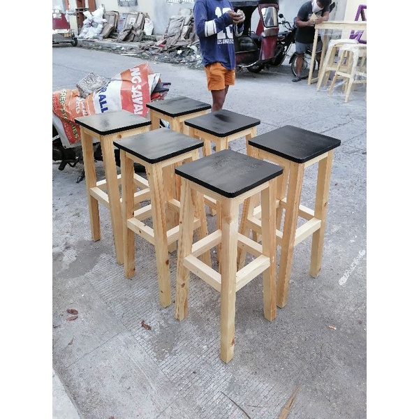 wooden bar chair/stool | Shopee Philippines