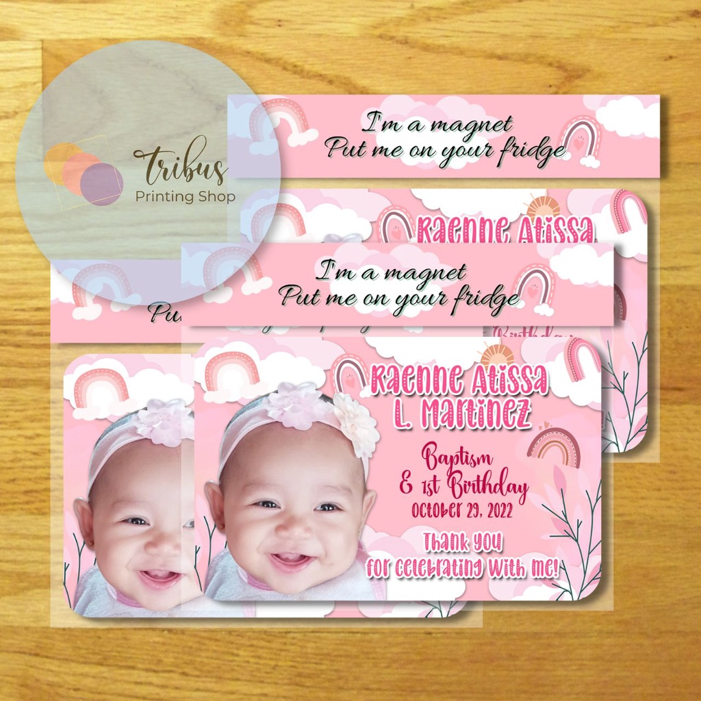 Boho Rainbow Pink Theme Ref Magnet Souvenir (Glittery) | Shopee Philippines