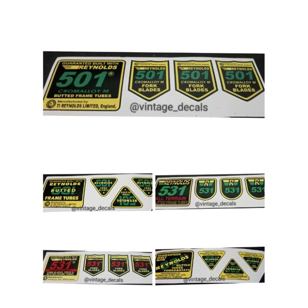 Waterslide decals tubing Reynolds 501 531 | Shopee Philippines