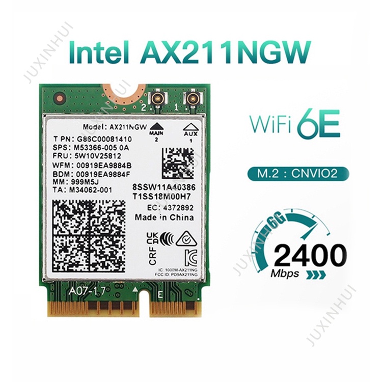 WiFi 6E AX211NGW Tri Band 2.4G/5G/6Ghz Wireless Network Wifi Card for Bluetooth 5.2 AX211 M.2 ...