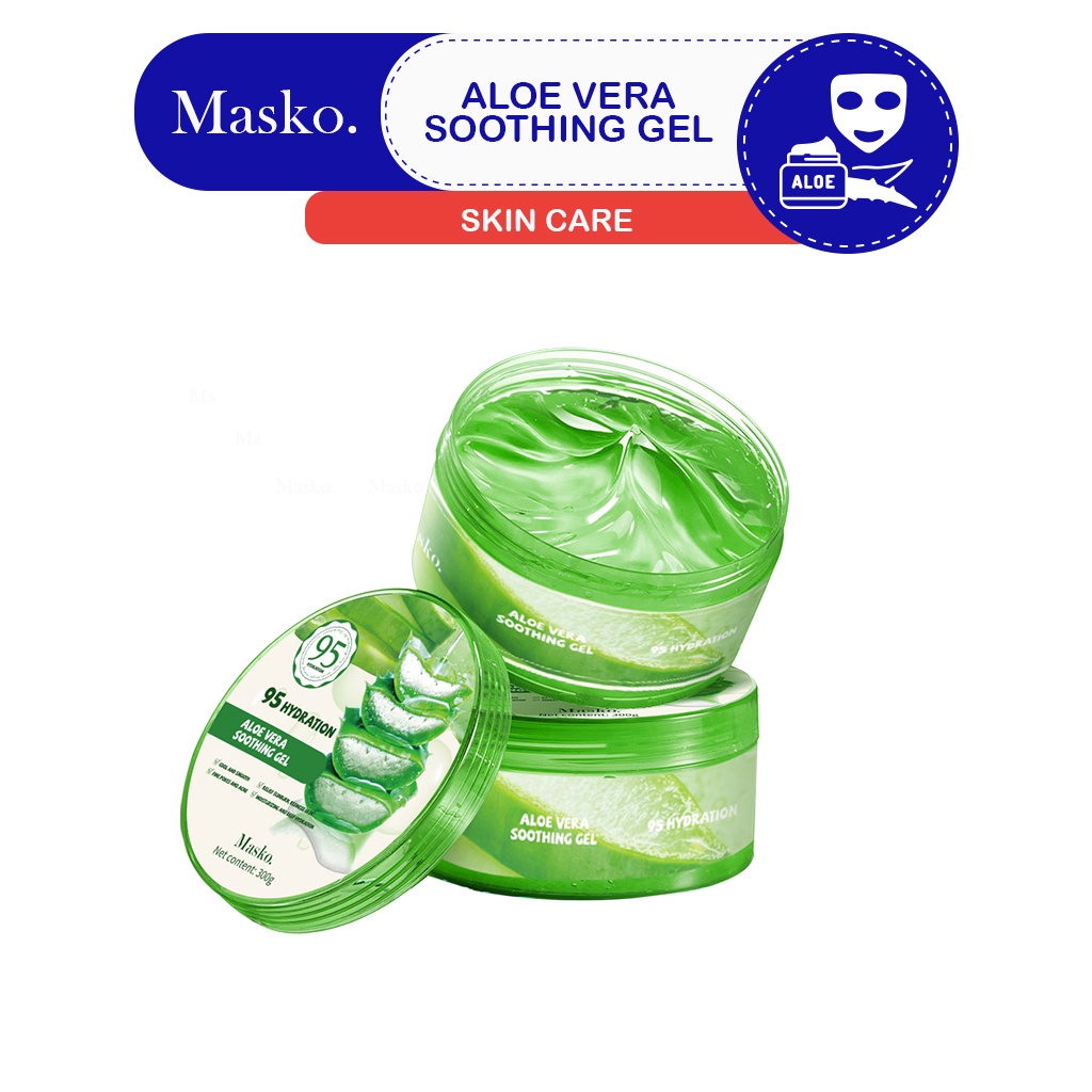 Masko. 95% Hydrating Aloe Vera Vitamin E Soothing Gel Moisturizing ...