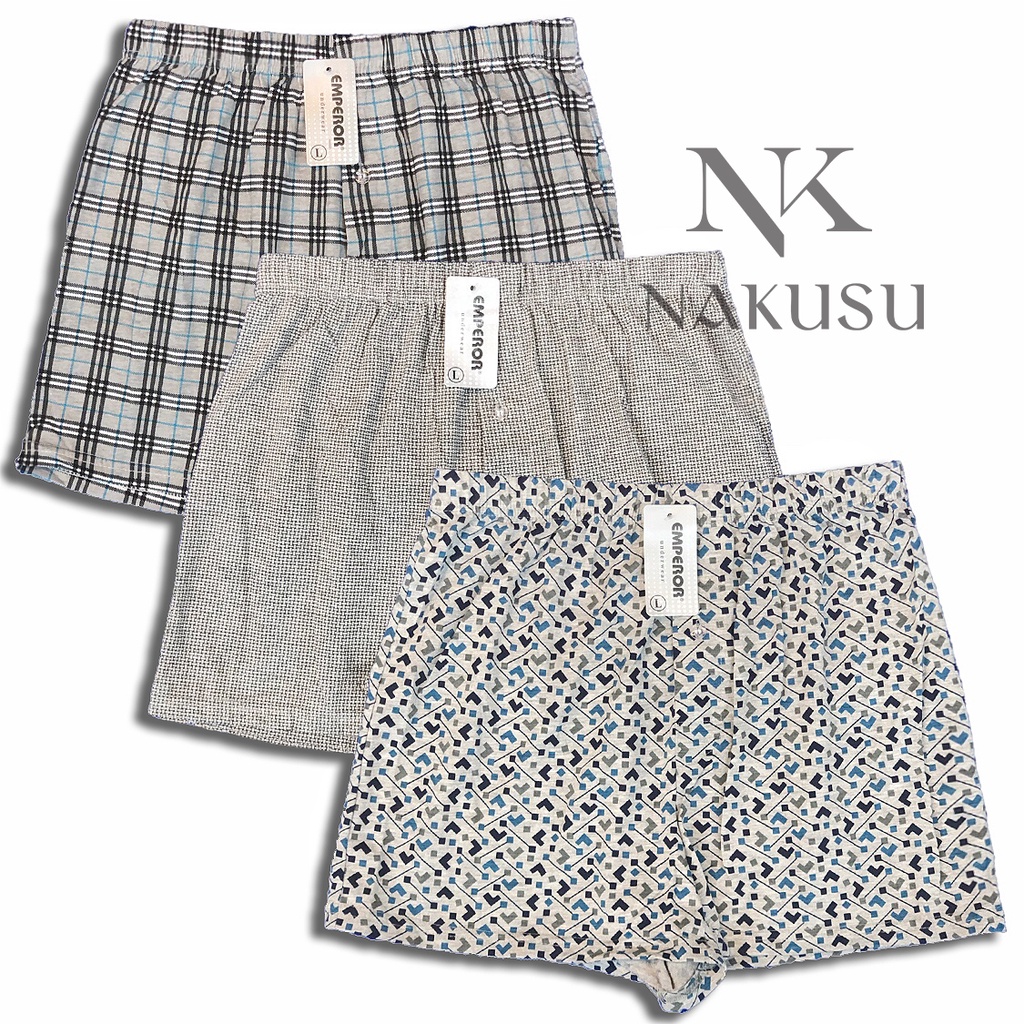 NKS Emperor Men's 100% Cotton Boxer Shorts High Quality Plus Size Underpants For Men M-4XL ...