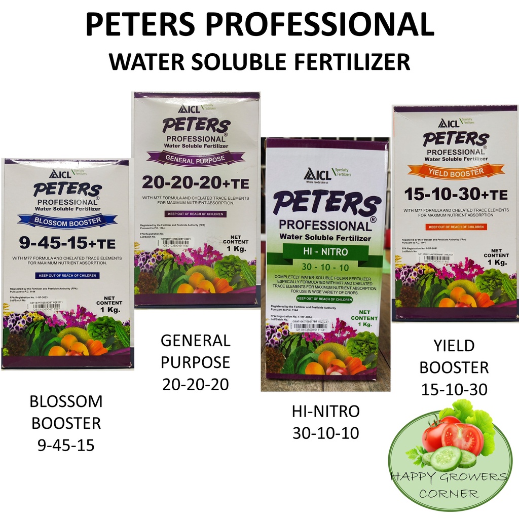 PETERS PROFESSIONAL WATER SOLUBLE FERTILIZER ORIGINAL PACKAGING (1 KGS ...
