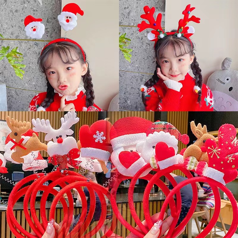 Christmas Hairband Santa Claus Christmas Headband Snowman Antler ...