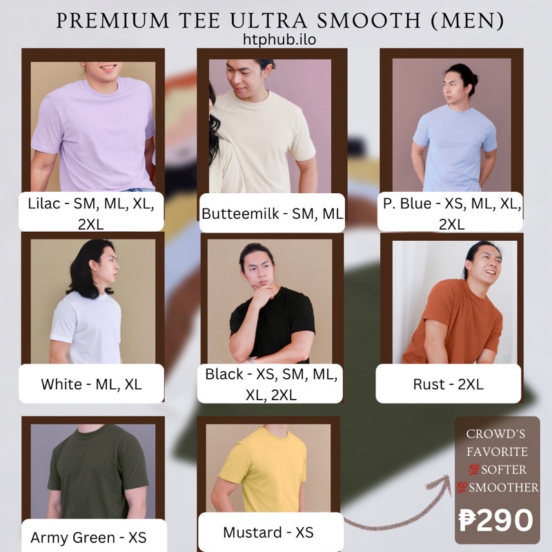 HTP Basics Ultra-smooth Premium Tee (MEN) | Shopee Philippines