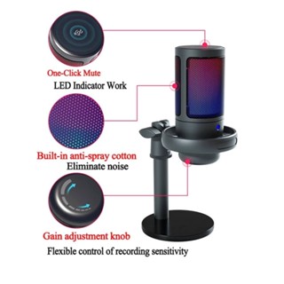 ONAIR ME6S RGB MIC With Boom Kit Gaming Condenser Microphone 24bit ...