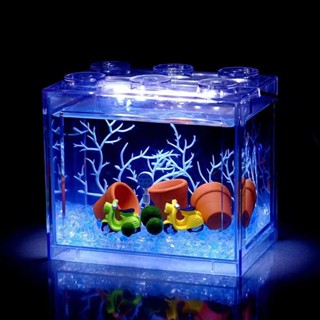 Mini aquarium aquarium building blocks fish tank landscaping fighting ...