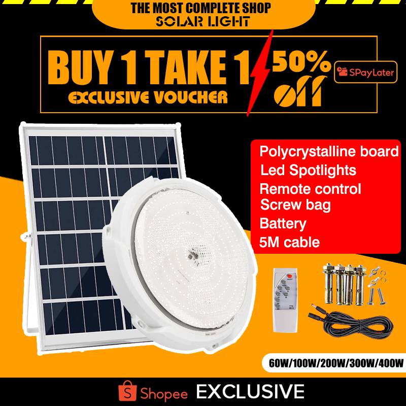 Solar ceiling light remote control indoor Solar Lights ceiling ...