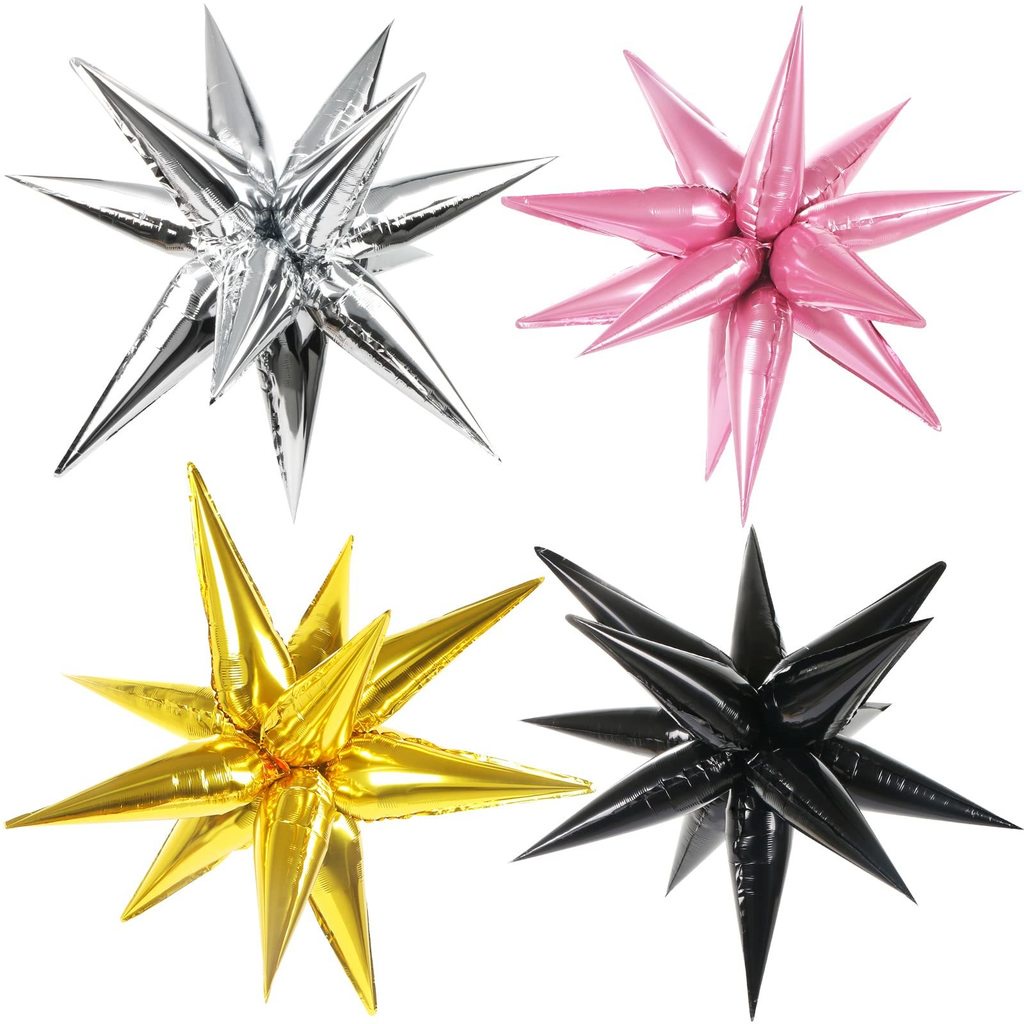 3D Starburst Balloon Explosion Star Balloons 22" Foil Star Balloon ...