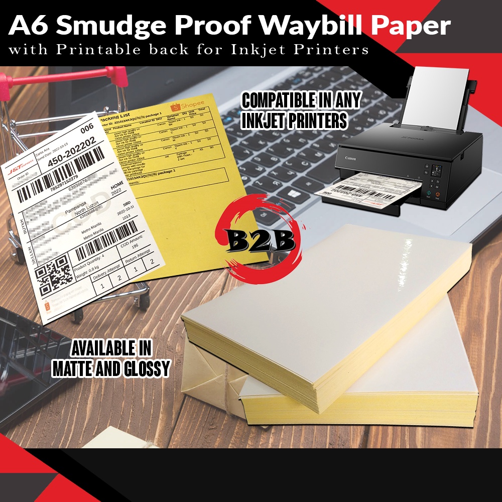Printable Inkjet Sticker paper Matte, Glossy A6 waybill labels 50pcs ...