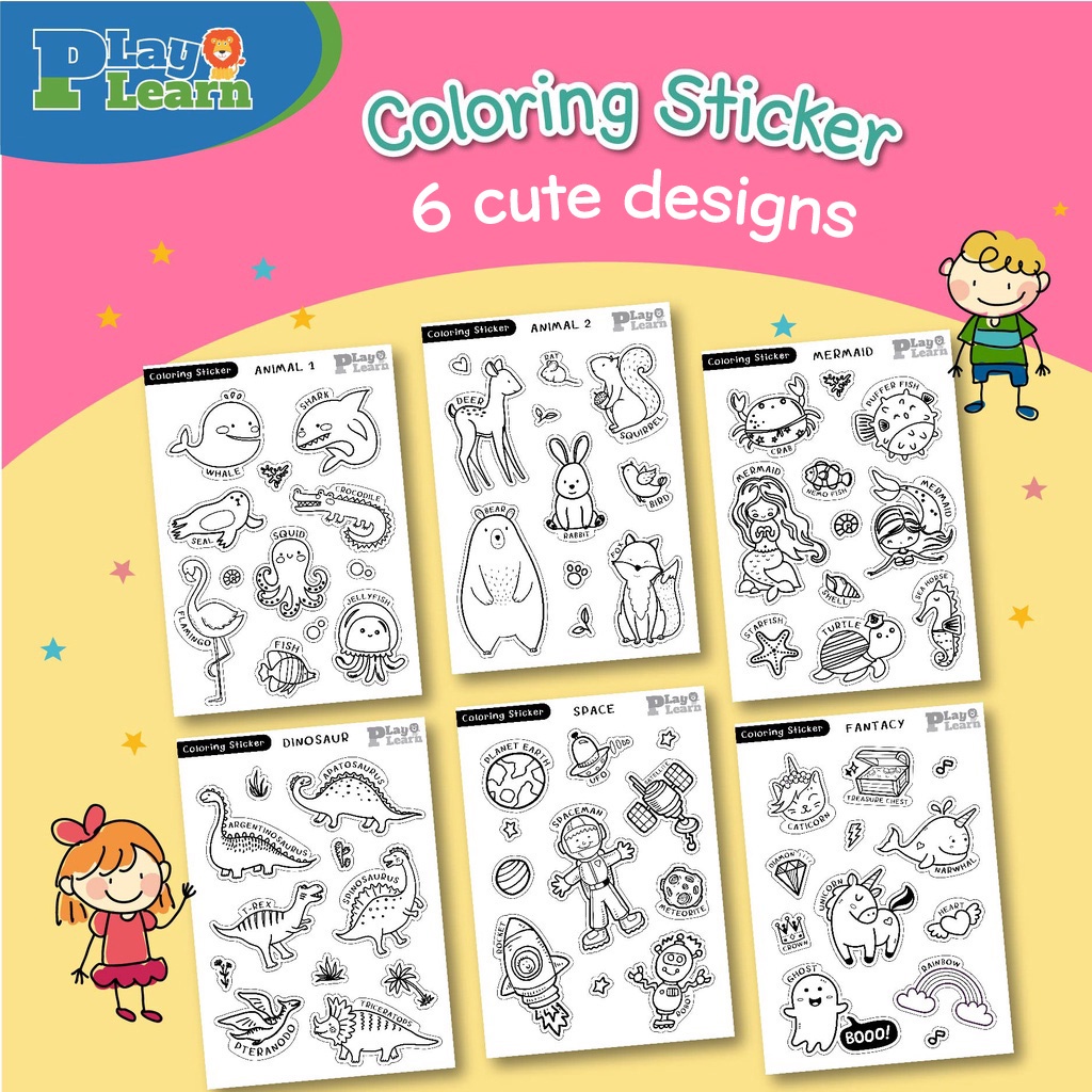 Play Plearn Kid A3 Coloring Sticker | Shopee Philippines
