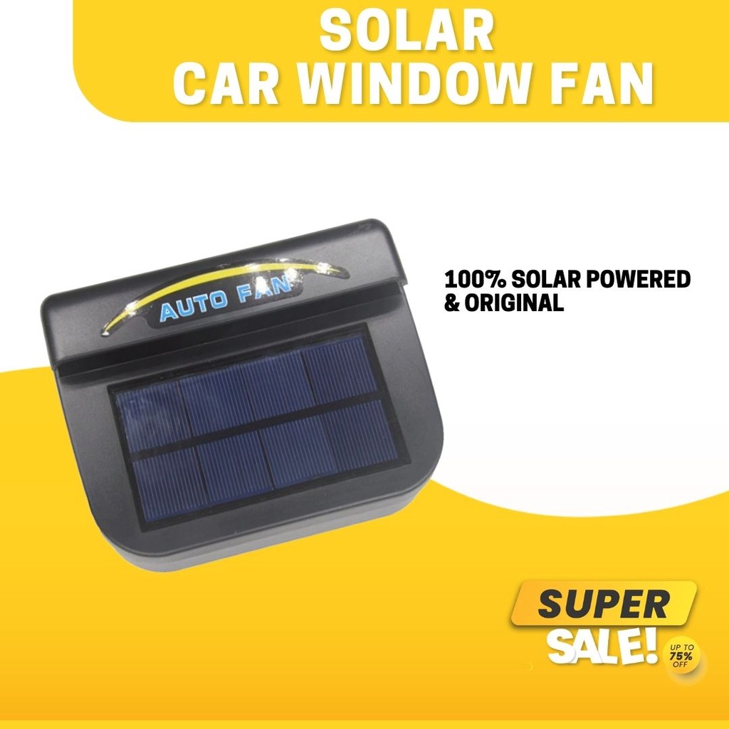 Original Solar Power Auto Window Fan Air Vent Cooling Fan Ventilation ...