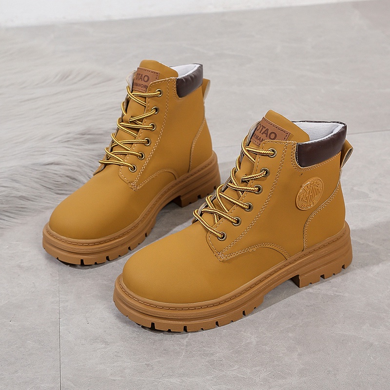 Korean Boots for Women's High-Top Fashion Martin shoes Casual Ankle ...