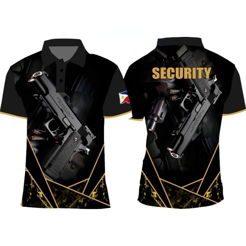 SECURITY BLACKFULL SUBLIMATION HIGH QUALITY POLOSHIRT | Shopee Philippines