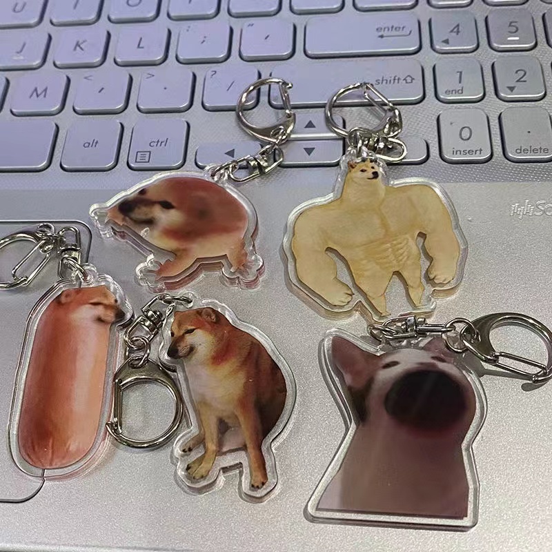 Steve Cute cheems Pet Keychain 4-5CM Acrylic Pendants Birthday Gift D ...