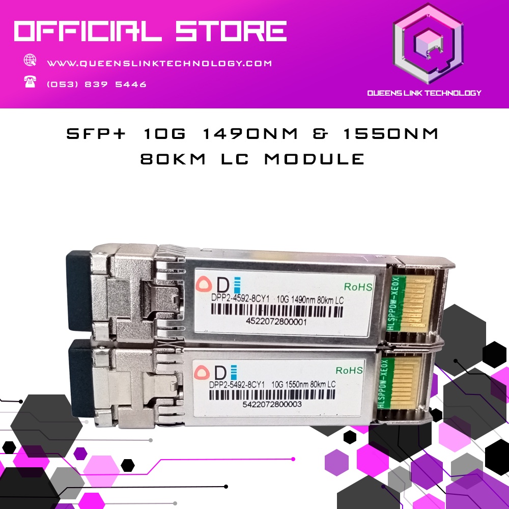 SFP+ 10G 1550nm 80km LC MODULE & SFP+ 10G 14900nm 80km LC (pair ...