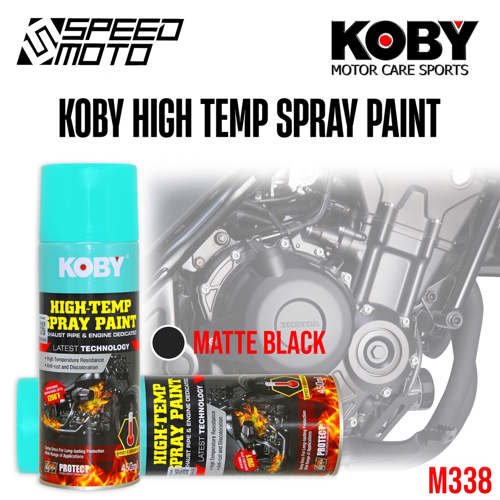 KOBY HIGH-TEMP SPRAY PAINT / ENGINE COATING SPRAY 450ML UNIVERSAL M338 ...