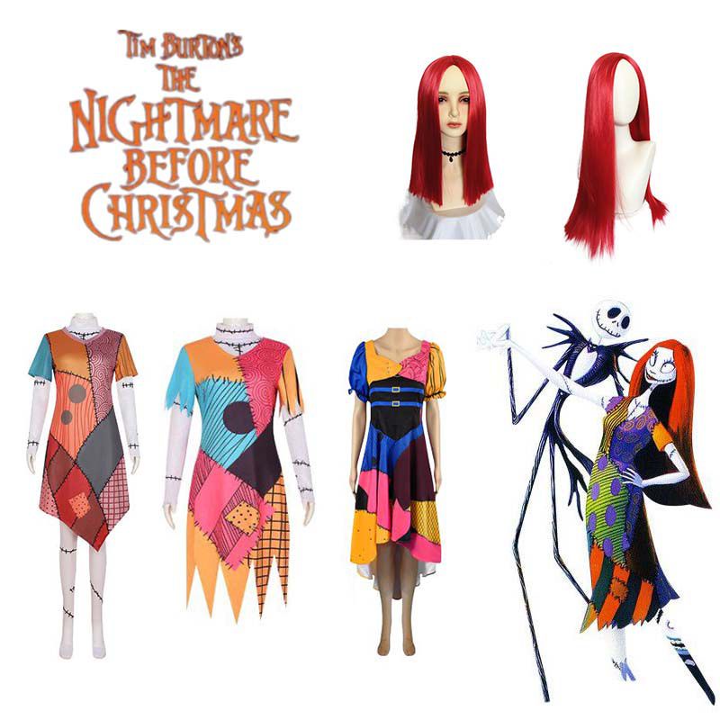 Adults The Nightmare Before Christmas Cosplay Sally Dress Costume Jack ...