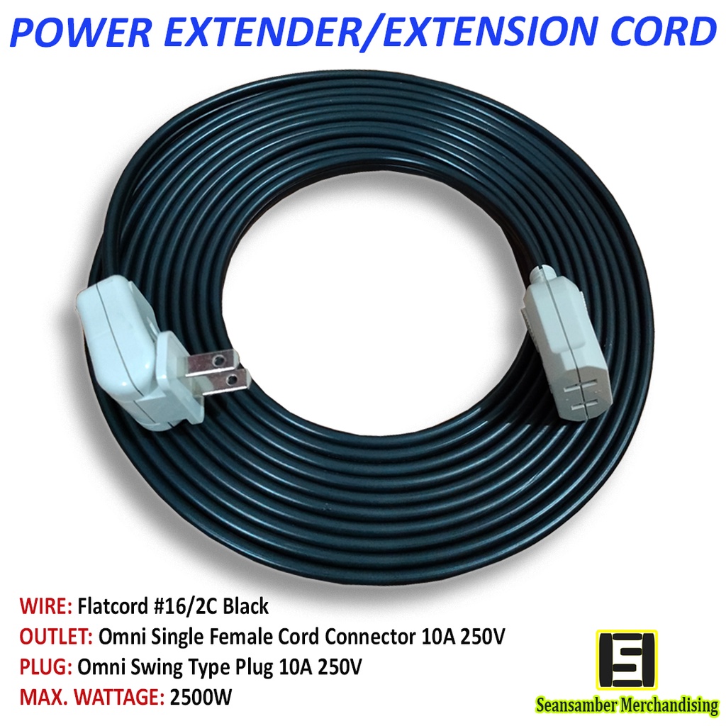 Extension Cord Power Extender with Omni Swing Type Plug and F-Cord Con ...