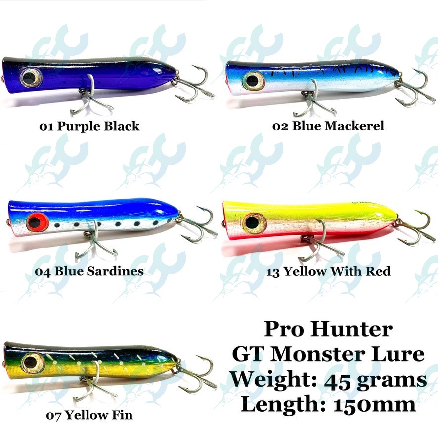 PRO HUNTER GT Monster Pop 45 grams 150mm popping Bait lure popper ...