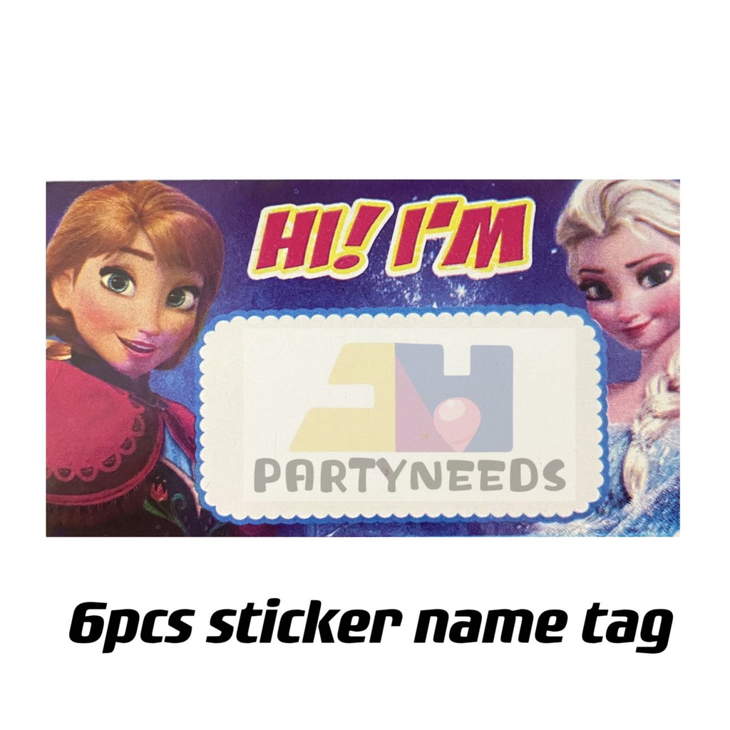 6pcs frozen name tags sticker for birthday party decoration partyneeds ...