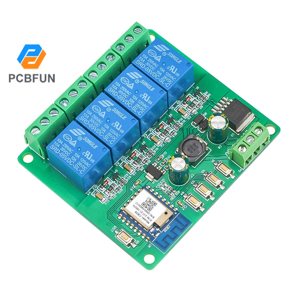 Pcbfun 4 Channel AC 90-250V Smart WiFi Switch Relay Module Mobile APP ...