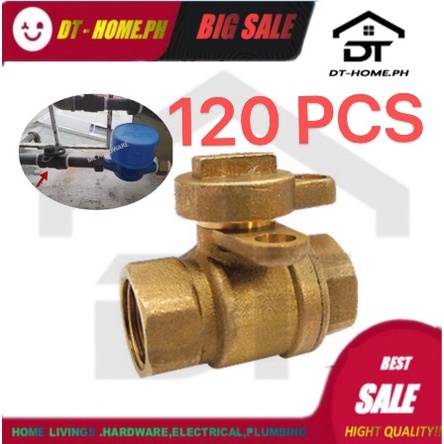 PER 120PCS --- heavy duty Brass Ball Valve w/ Lock 1/2 for Water Meter ...