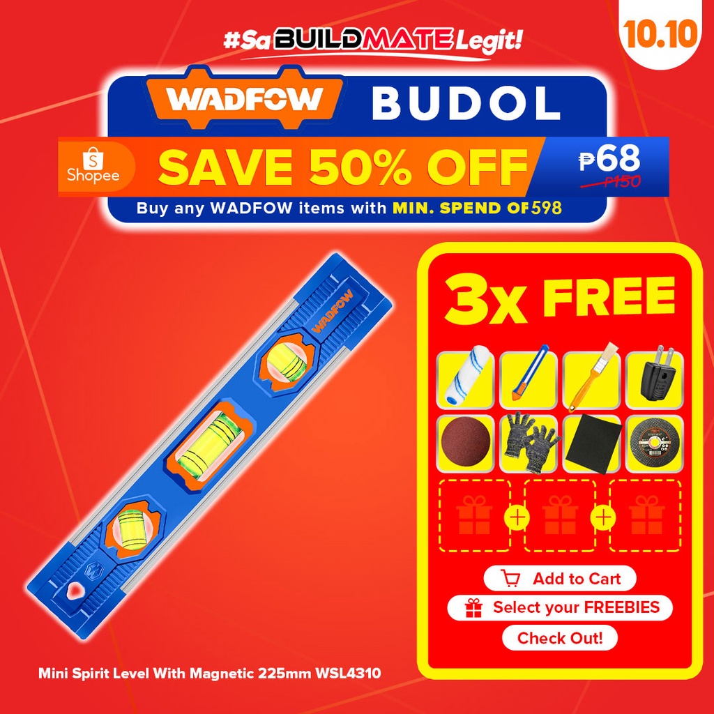 WADFOW Mini Spirit Level With Magnetic 225mm Mini Bubble Level Box ...