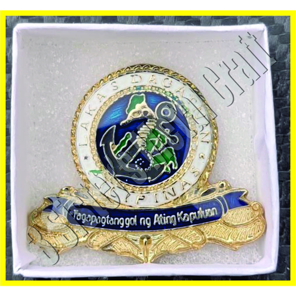 Fleet Badge Philippine Navy, Gold Plated, Molder type, 4cm by 3.25cm on ...