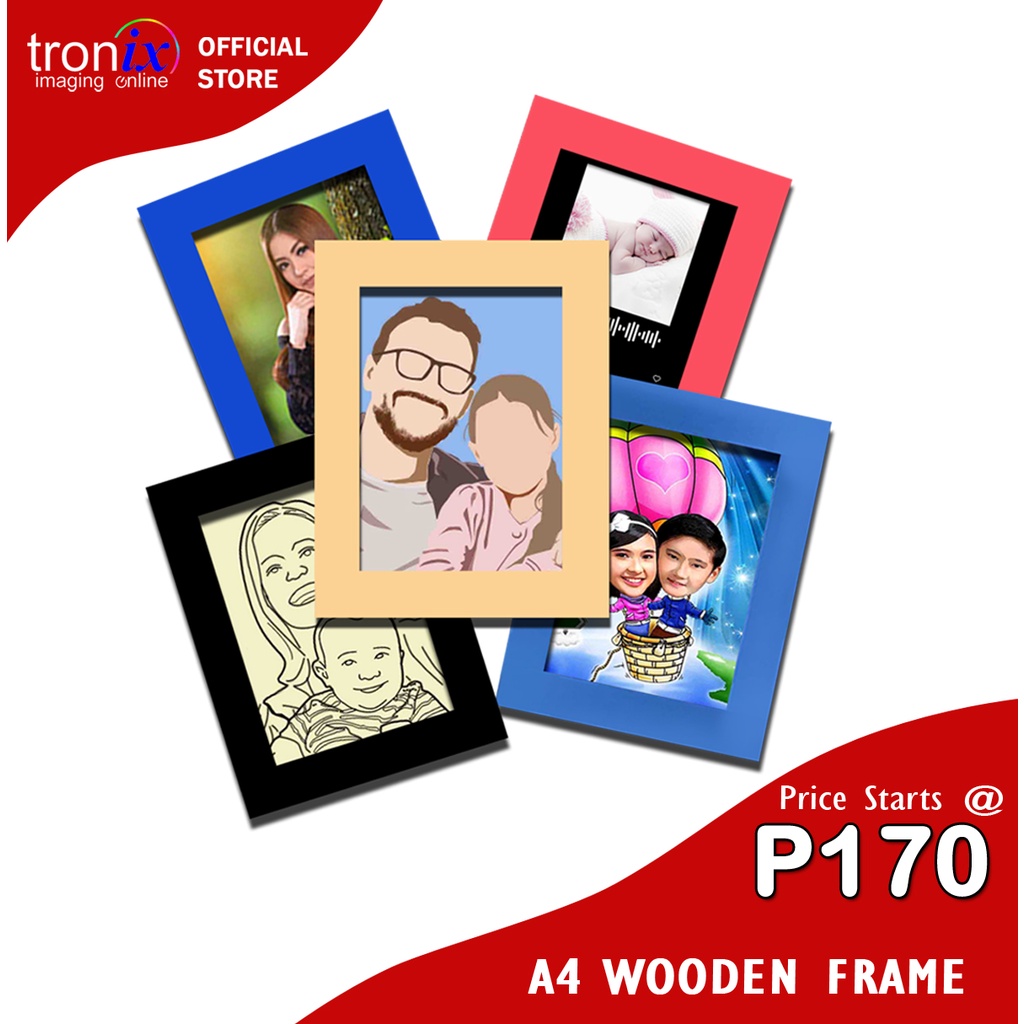 Tronix Imaging A4 Picture Frame Wood Wooden Wall Decor For Size Photo ...