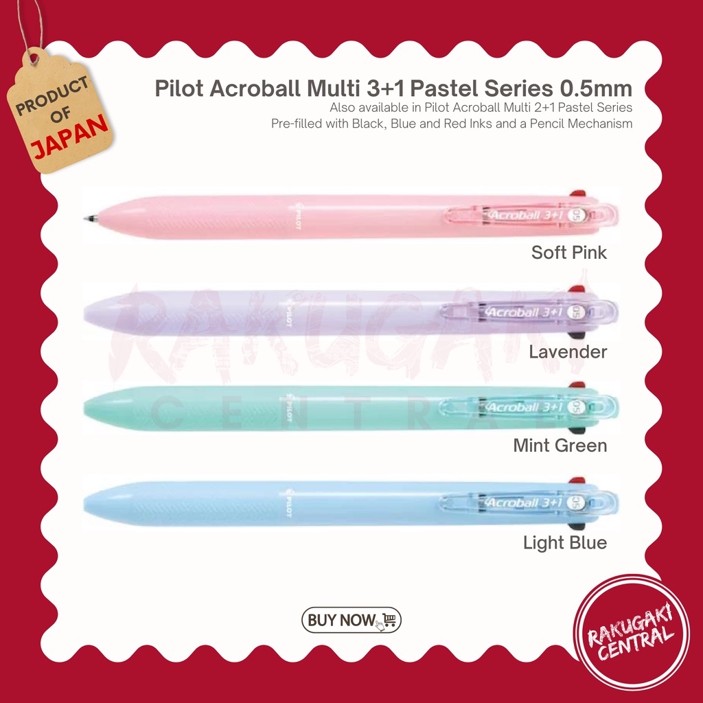 Pilot Acroball 3+1 Pastel Series 0.5mm Multipen | Shopee Philippines