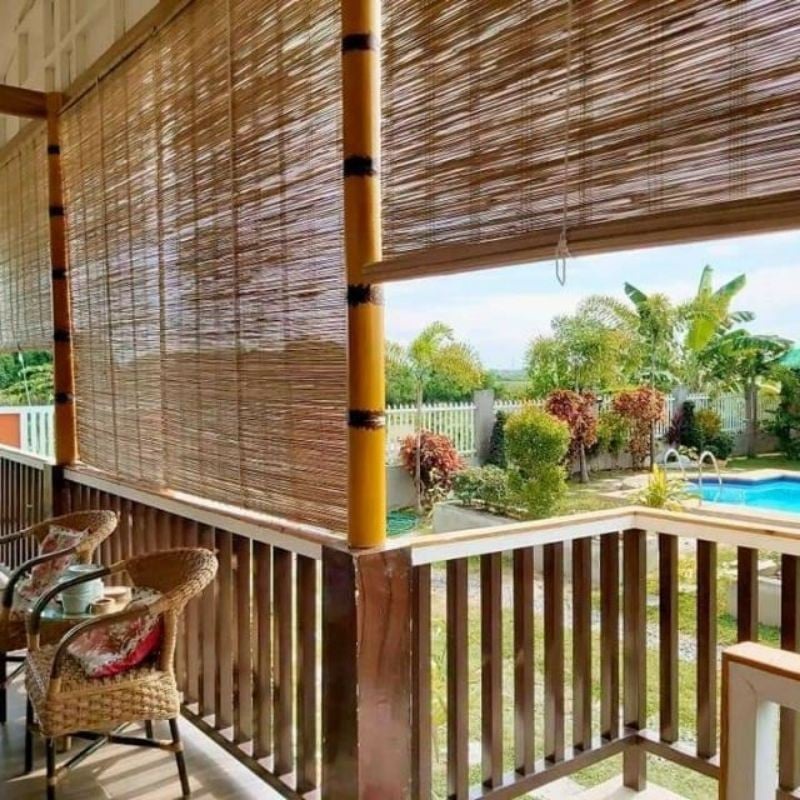 BURI BLINDS WITH ROLL UP / BURI BLINDS / NATIVE CURTAIN 4X8FT 4X7FT ...