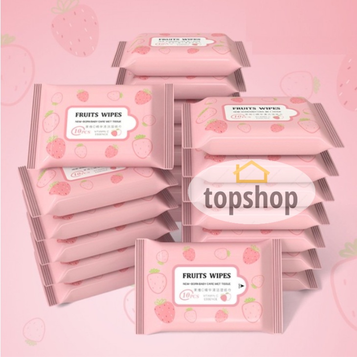 TOPSHOP 10PCS Mini Wipes Easy to Carry Baby Wipes Disinfection Wipes ...