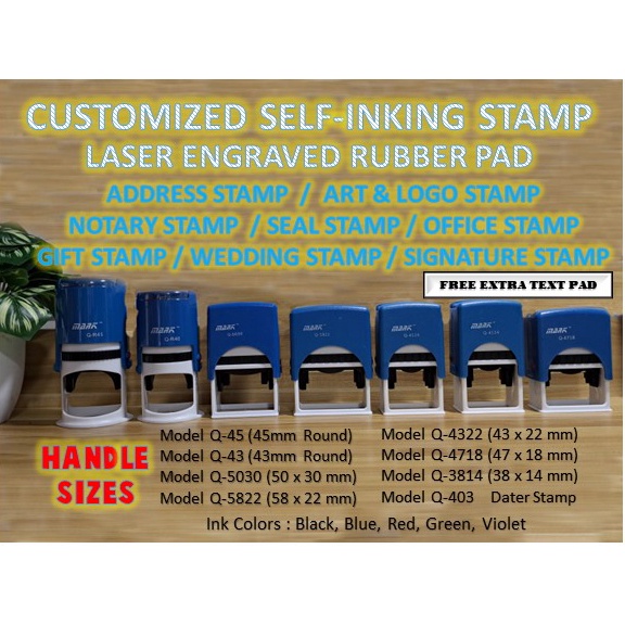 Customized Self-inking Stamp/Laser Engraved | Shopee Philippines