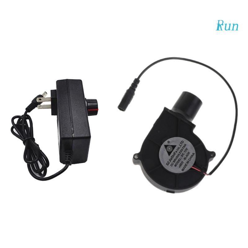 run US Plug BBQ Fan Air Blower 12V Adjustable Speed Starter Cooking ...