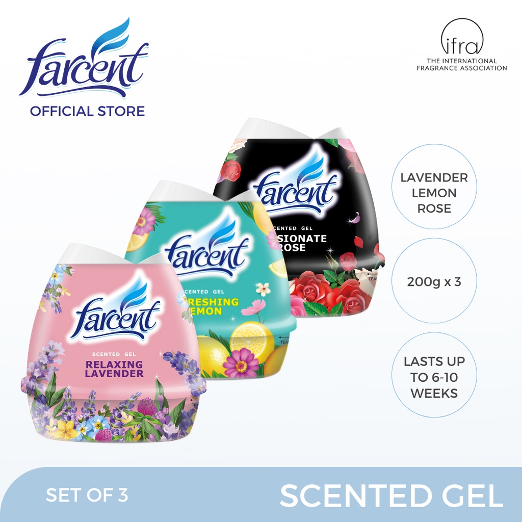 Farcent Scented Gel - All Scents Set of 3 (200g each) | Shopee Philippines