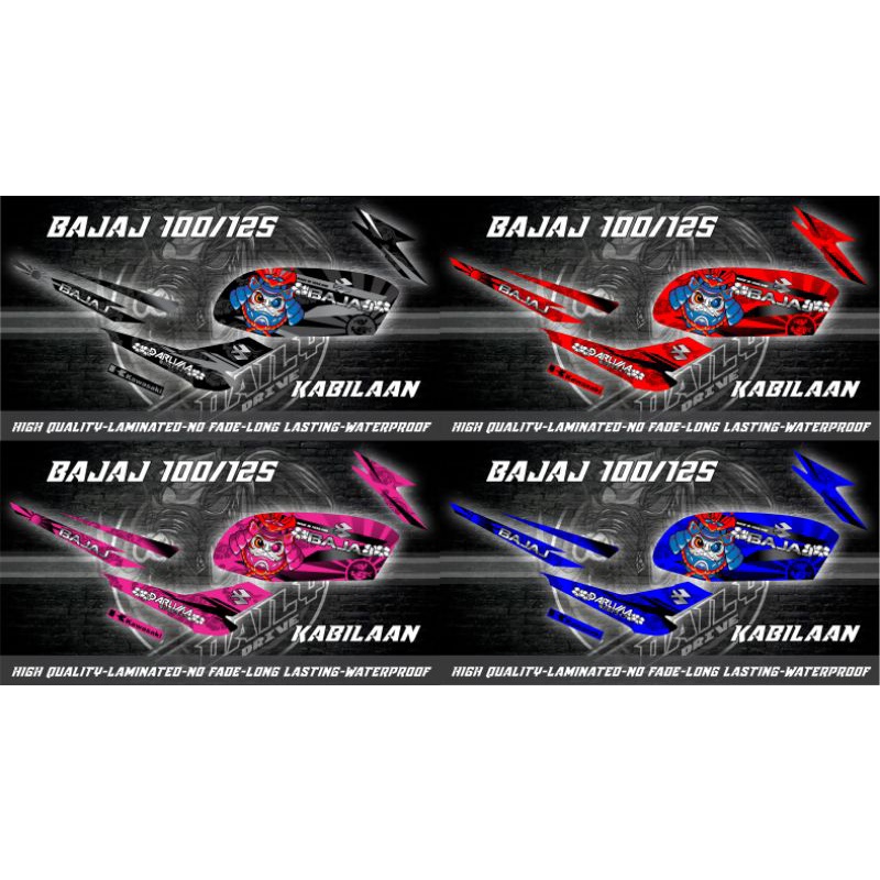 KAWASAKI BAJAJ CT100/125 DARUMA STOCK SIZE DECAL DESIGN | Shopee ...