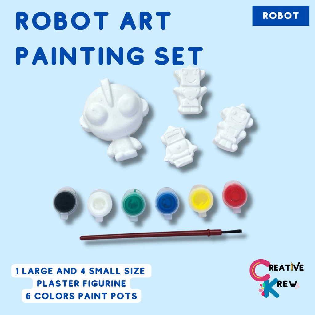 ROBOT PLASTER ART PAINTING SET/ KIDS ACTIVITY SET/ PARTY GIVEAWAYS ...