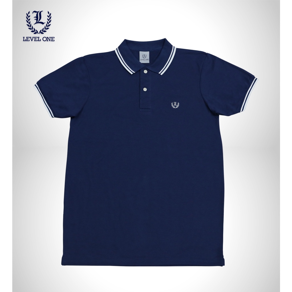 Level One Men's Twin Stripes Same Color Polo Shirt w/ "L" Crest ...