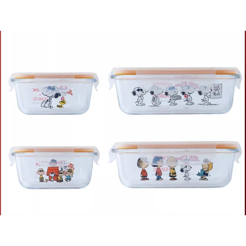 PYREX SNOOPY JOE COOL PX4-JCSQRTAT/JP (2x Rectangular 630ml, 2x Square ...
