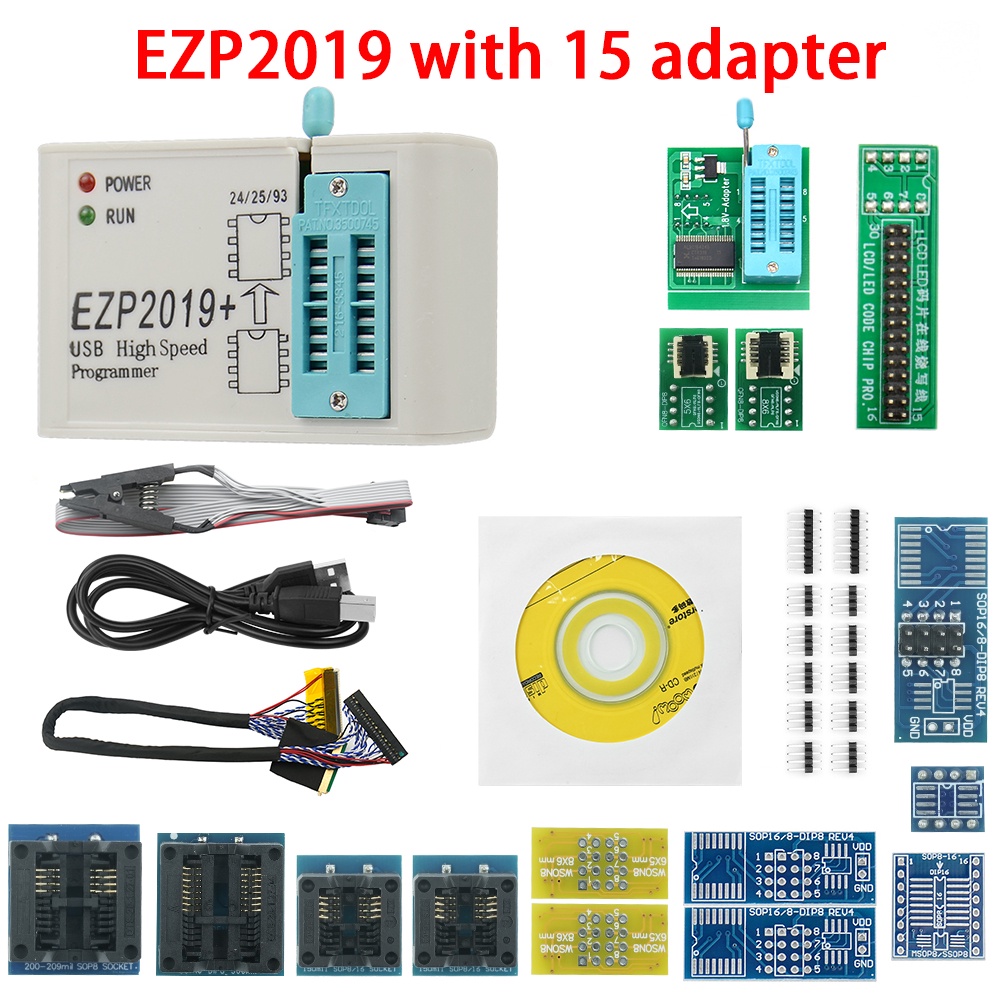 Ezp2019 Full Set High Speed Usb Spi Programmer Support 24 25 93 Eeprom 25 Flash Bios Chip 