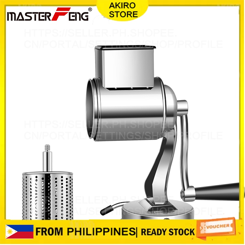 Rotary Cheese Grater Food Mills With Suction Base Cup & 1 Drum Blade ...